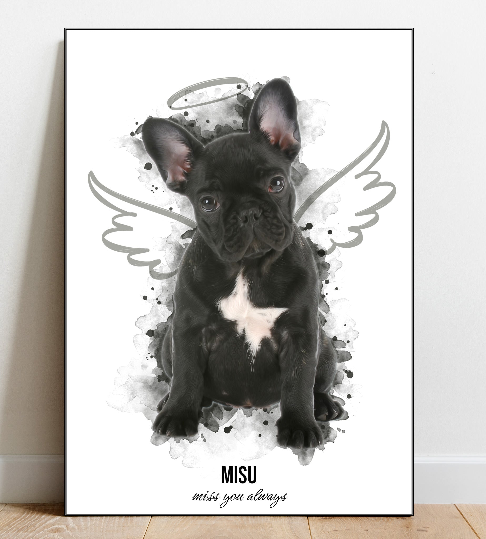 Custom Watercolour Keepsake Pet Portrait – Poster and Paw